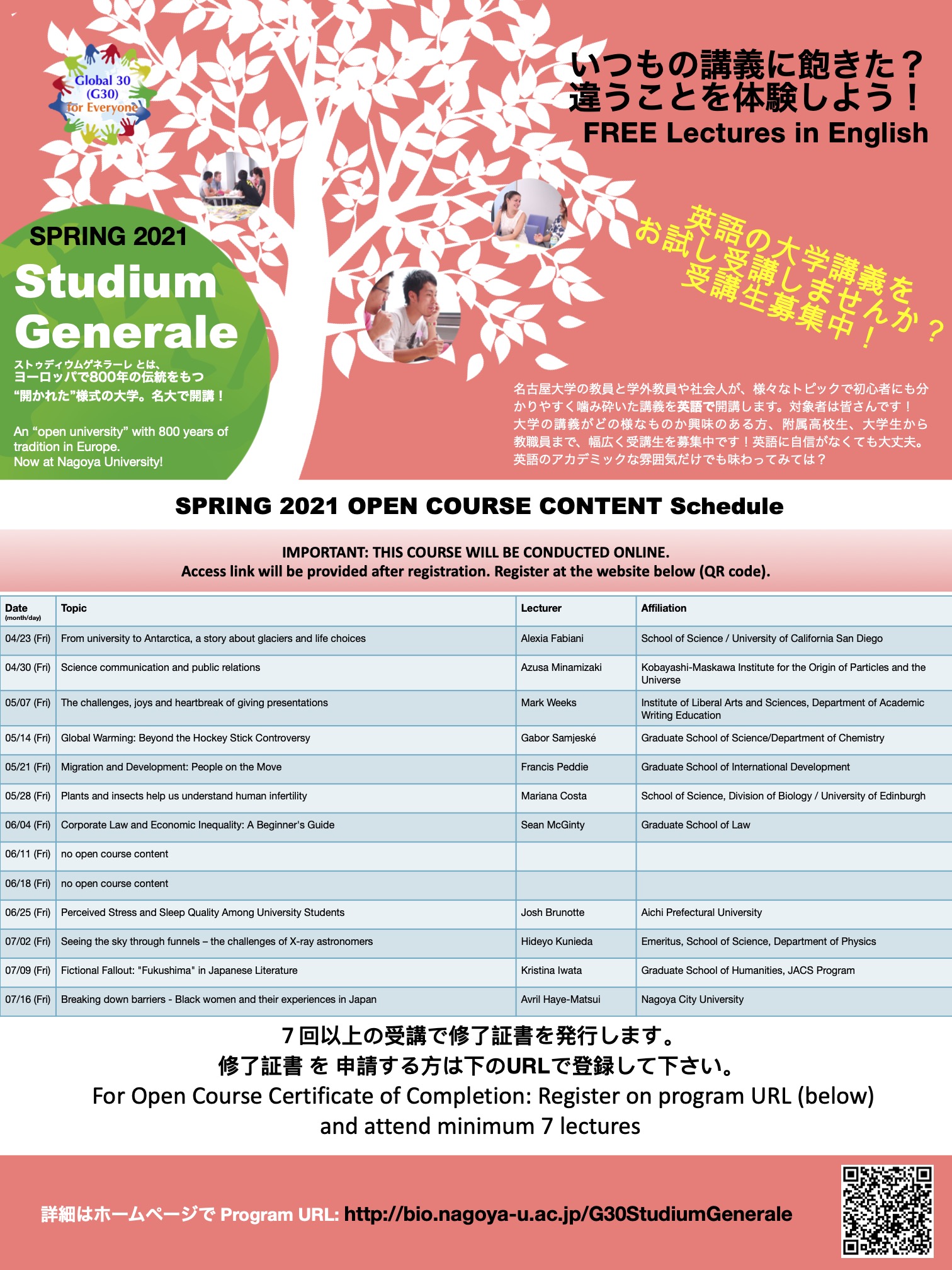 Spring 2021 Studium Generale Nagoya University EMI Project NU EMI Spring 2021 Studium Generale Nagoya University EMI Project NU EMI